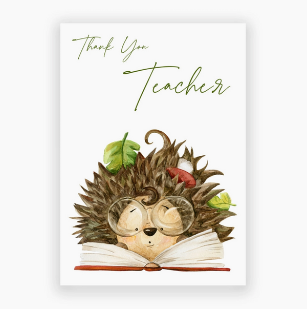 Thank You Teacher Hedgehog Cards - Sunnyside Gift Shop