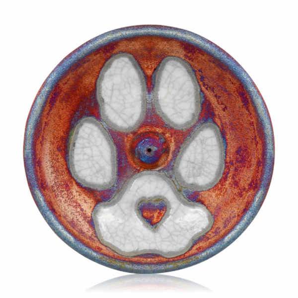 Raku Paw Print Silhouette Incense Burner - Sunnyside Gift Shop