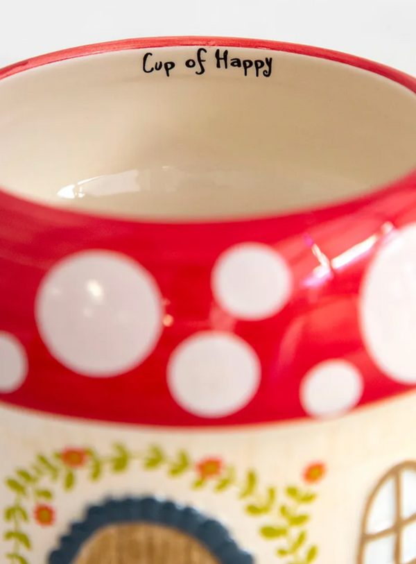 Gnome Mushroom House Folk Mug - Sunnyside Gift Shop
