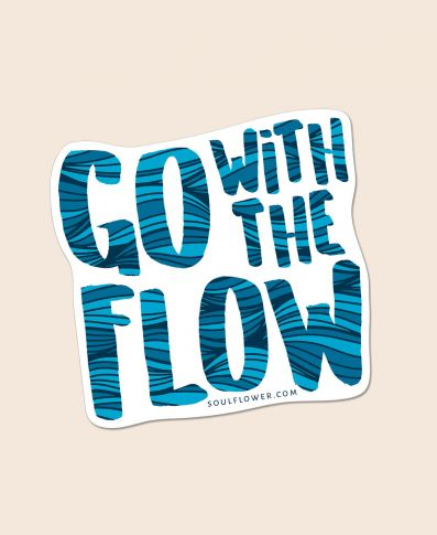 Go With the Flow Water Waves Sticker - Sunnyside Gift Shop